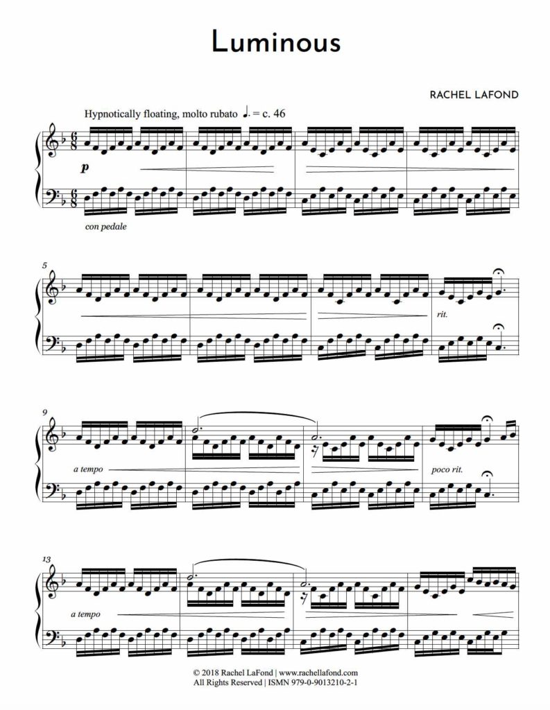 Luminous – Sheet Music | Rachel LaFond
